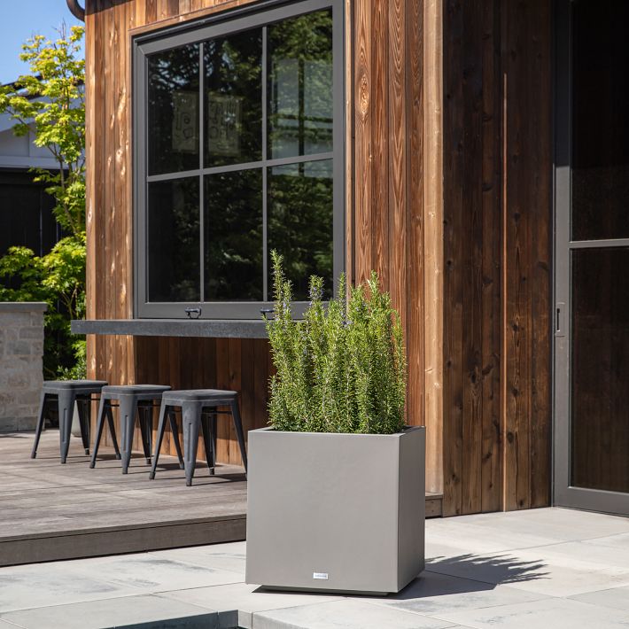 Veradek Block Series Indoor/Outdoor Plastic Cube Planters | West Elm