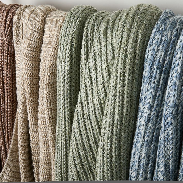 Marled Rib Knit Throw | West Elm