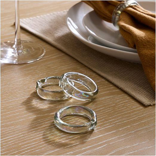 Recycled Glass Napkin Rings | West Elm
