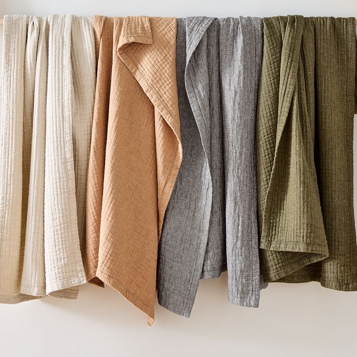 Linen Cotton Solid Throw | West Elm