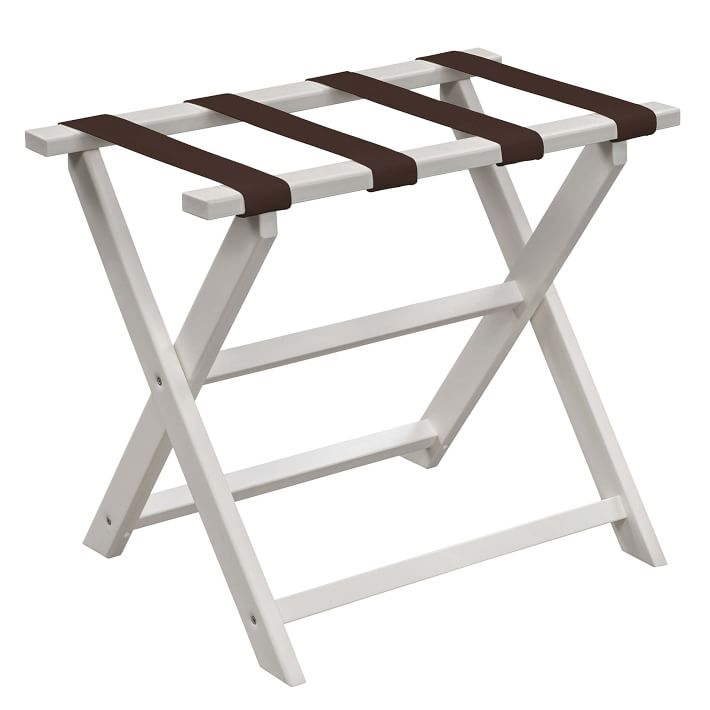 White Luggage Rack w/ Nylon Straps | West Elm