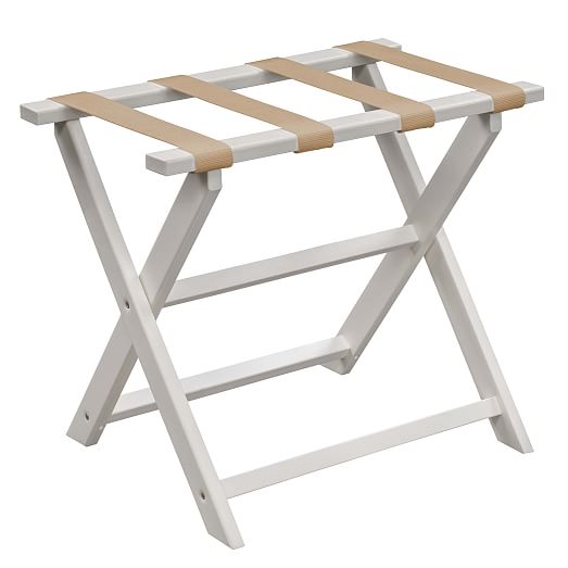 White Luggage Rack w/ Nylon Straps | West Elm