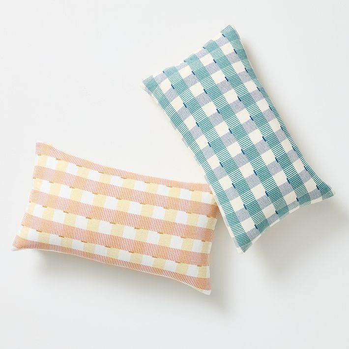 Check & Stripe Pillow Cover | West Elm