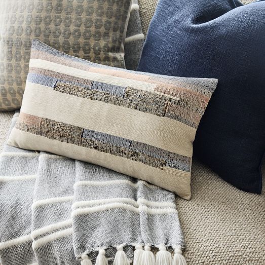 Colorblock Silk Stripe Pillow Cover | West Elm