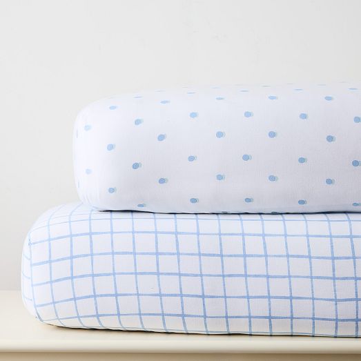Painterly Grid & Shadow Dot Crib Sheet Bundle | West Elm