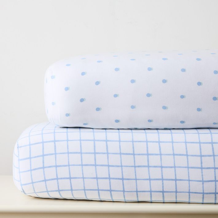 Painterly Grid & Shadow Dot Crib Sheet Bundle | West Elm