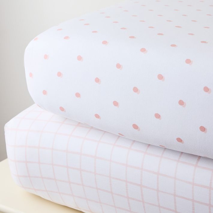 Painterly Grid & Shadow Dot Crib Sheet Bundle | West Elm