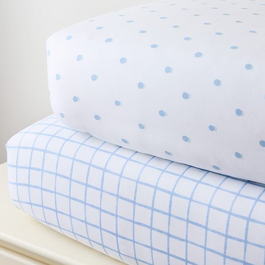 Painterly Grid & Shadow Dot Crib Sheet Bundle | West Elm