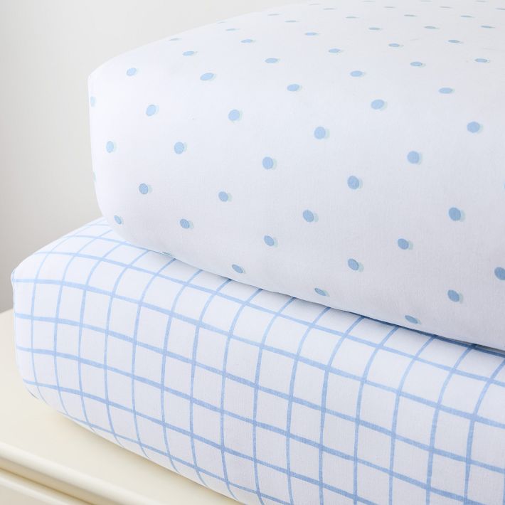 Painterly Grid & Shadow Dot Crib Sheet Bundle | West Elm