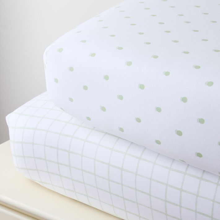 Painterly Grid & Shadow Dot Crib Sheet Bundle | West Elm