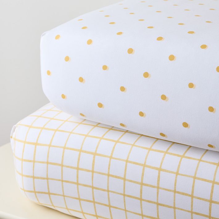 Painterly Grid & Shadow Dot Crib Sheet Bundle | West Elm