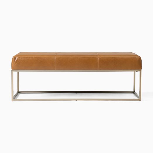 Box Frame Leather Bench | West Elm