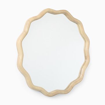 Round Wavy Wood Wall Mirror (26") | West Elm