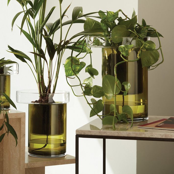 Balcony Glass Self-Watering Planter | West Elm