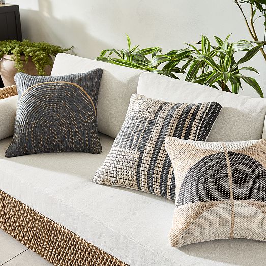 Mixed Texture Indoor/Outdoor Pillow | West Elm