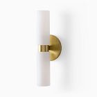 Fluted Double Short Indoor/Outdoor Sconce (16") | West Elm