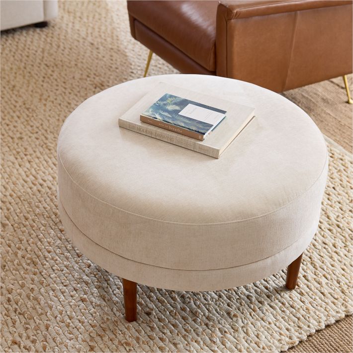 Emmett Round Loft Ottoman | West Elm