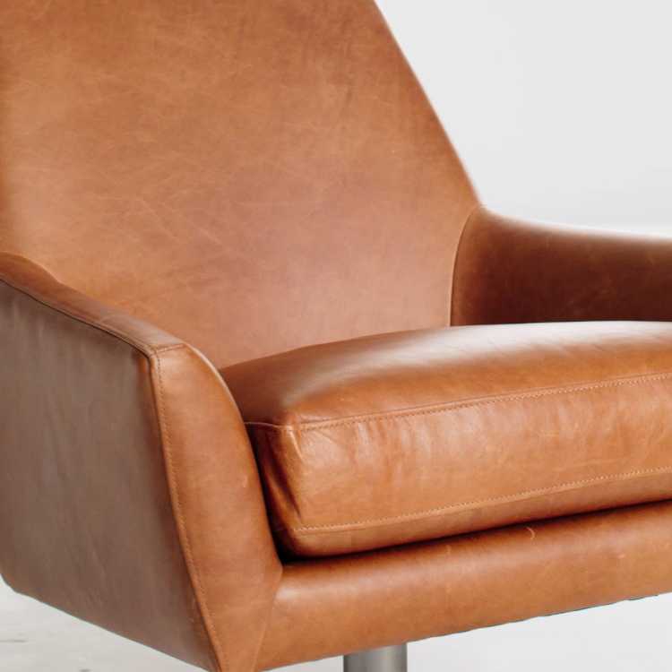 Lucas Leather Swivel Chair | West Elm