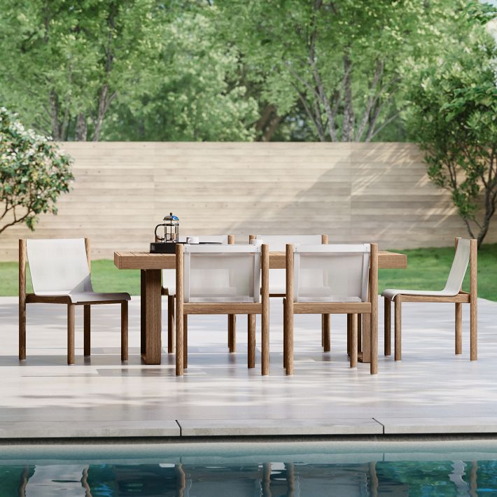 Portside Outdoor Dining Table (76.5") & Cusco Dining Chairs Set | West Elm