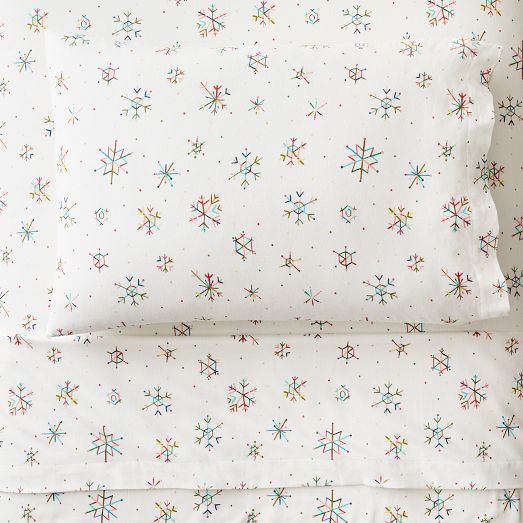 Rainbow Snowflake Flannel Sheet Set | West Elm