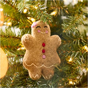 Felt Gingerbread People Ornaments | West Elm
