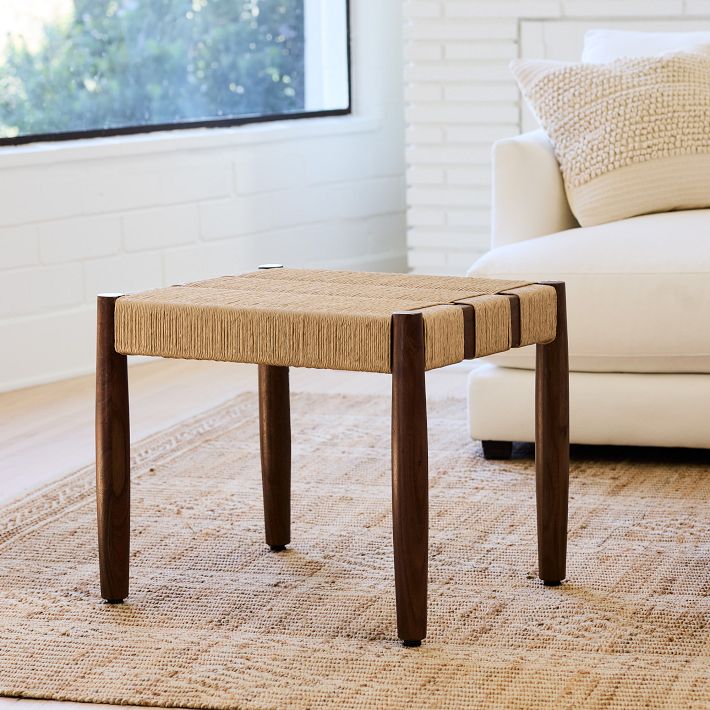 Morton Woven Show Wood Stool | West Elm