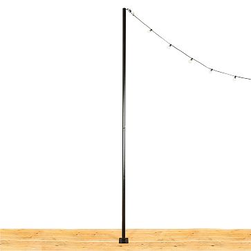 String Light Pole Stands w/ Mounting Plate | West Elm