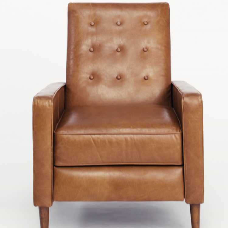 Rhys Mid-Century Leather Recliner | West Elm