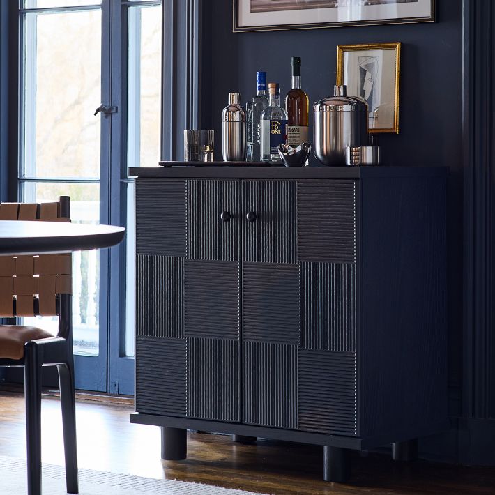 Hazel Pencil Reed Bar Cabinet (34") | West Elm