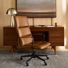 Cooper Mid-Century High-Back Leather Swivel Office Chair | West Elm