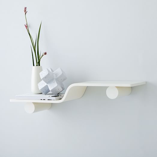 Geometric Angled Wall Shelf - White | West Elm
