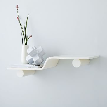 Geometric Angled Wall Shelf - White | West Elm