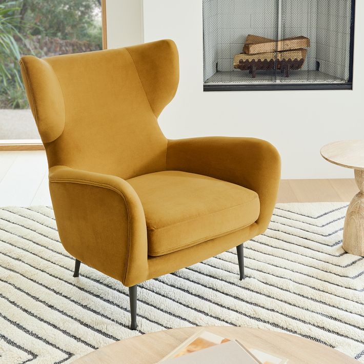 Lucia Wing Chair - Metal Legs | West Elm