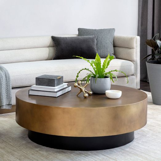 Modern Gold Steel Coffee Table | West Elm