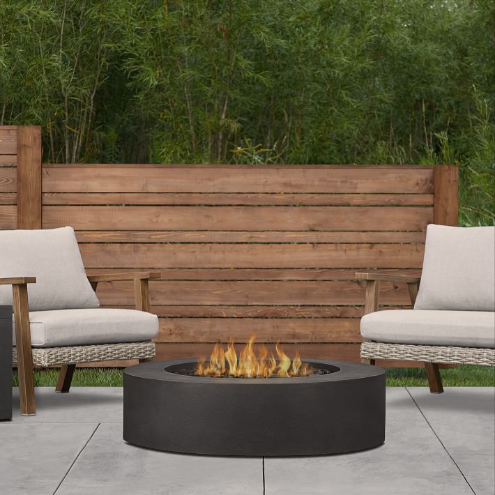 Concrete Low Round Fire Pit Table | West Elm