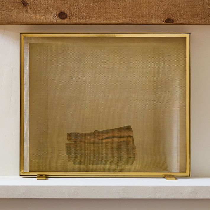 Thin Metal Fireplace Screen | West Elm