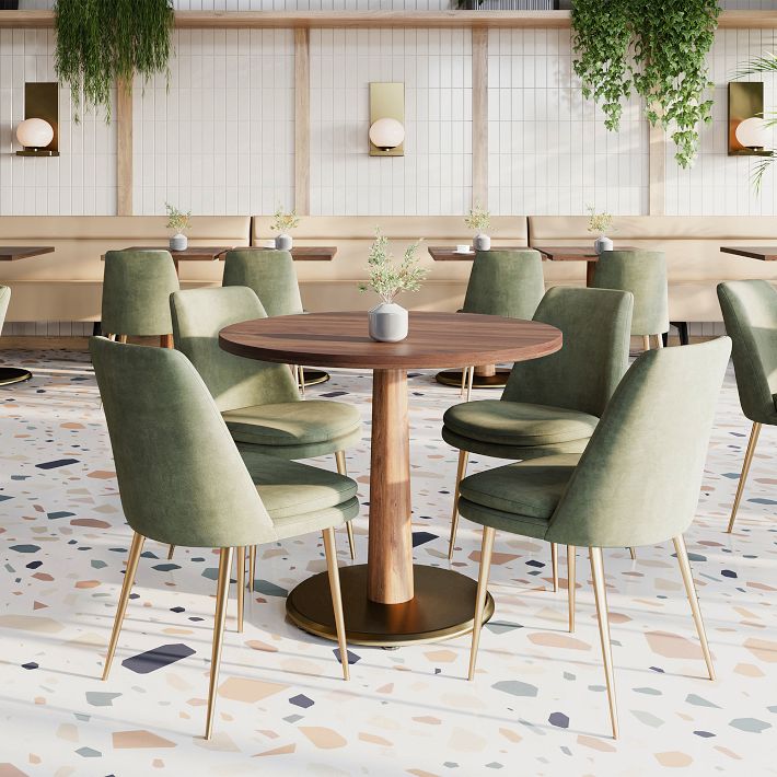 Claire Restaurant Dining Table - Wood - Round | West Elm
