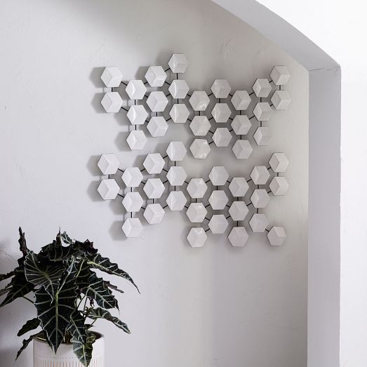 Geometric Ceramic Tile Dimensional Art | West Elm