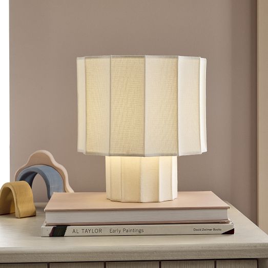 Fluted Linen Table Lamp (9.5") | West Elm