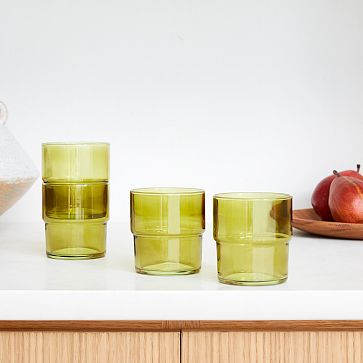 Essential Stacking Drinking Glass Collection | West Elm