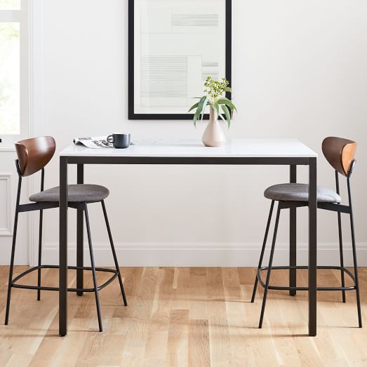 Frame Counter Table (50") - White Marble | West Elm