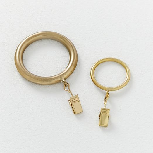 Round Metal Curtain Rings (Set Of 7) - Antique Brass | West Elm