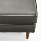 Drake Leather Ottoman | West Elm