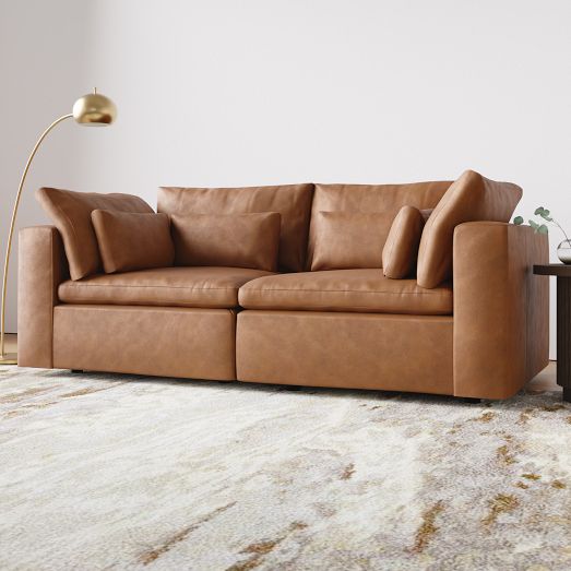 Harmony Modular Leather Multi-Piece Sofa (86"–121") | West Elm