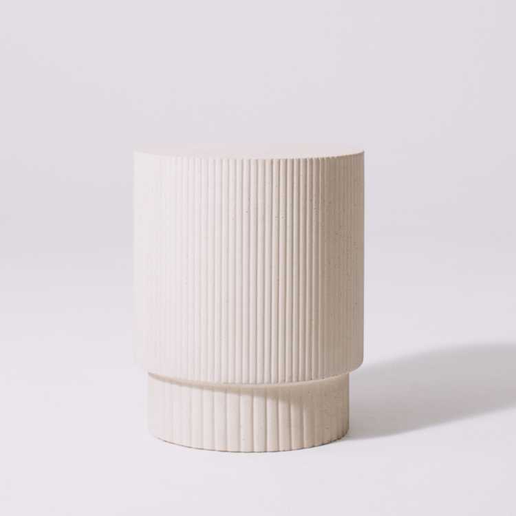 Fluted Ceramic Side Table (13"–16") | West Elm
