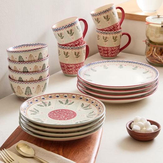 Scandi Forest Stoneware Dinnerware (Set of 16) | West Elm