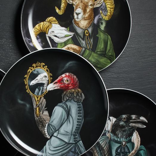 Dapper Animal Halloween Salad Plates | West Elm