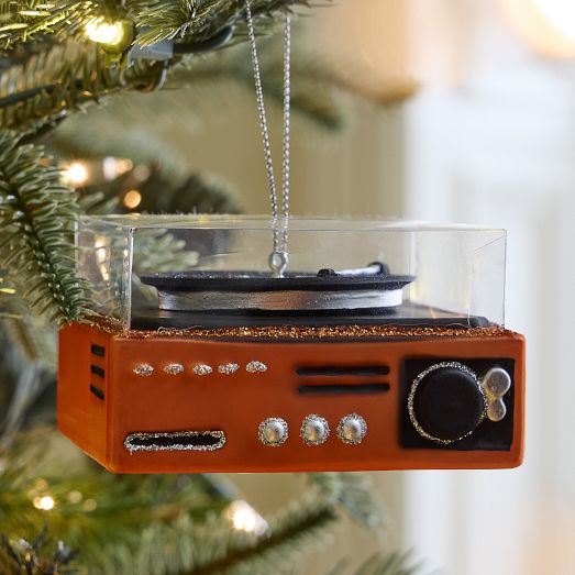 Glass Record Player Ornament | West Elm