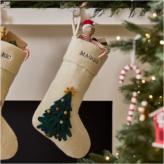 Christmas Tree Felt Stocking | West Elm