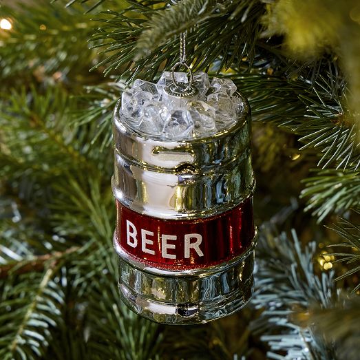 Glass Beer Keg Ornament | West Elm